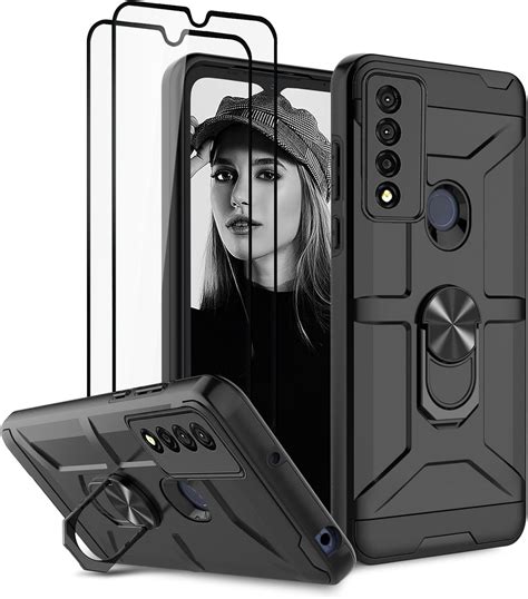 Jeylly For Tcl 20 Xe Case Tcl 20 Xe Case And [2 Pack] Glass Screen Protector Heavy