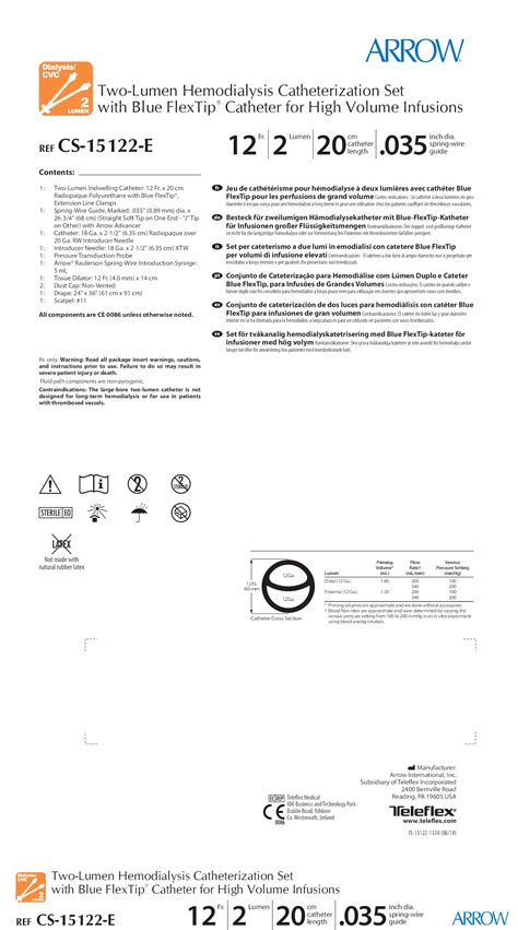 Cs 15122 E Teleflex Incorporated Vascular Access Product Catalog