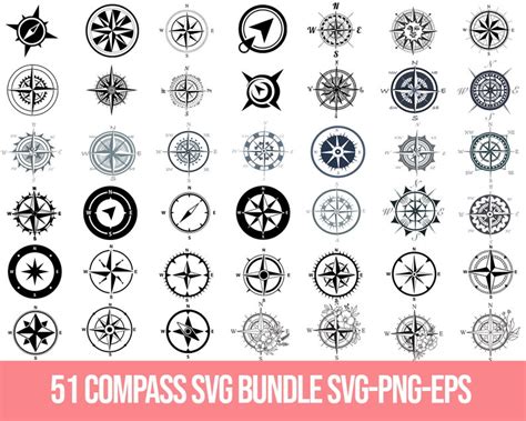 Compass Svg Compass Rose Svg Nautical Compass Svg Svg Dxf Png Eps