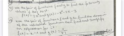 4 use the pair of functions fand g to find the