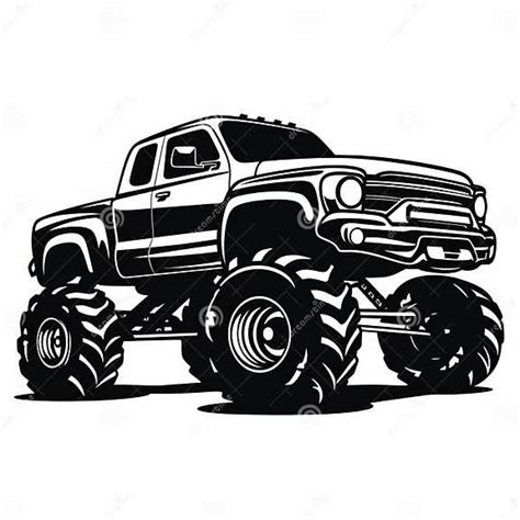 Stencil Based Monster Truck Vector Graphic Design Style Stock Illustration Illustration Of
