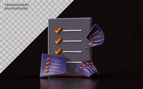 Premium Psd Task Management Check List On Dark Background D