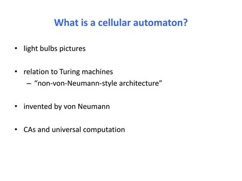 Ppt Cellular Automata Reading Chapter 10 Complexity A Guided Tour Powerpoint