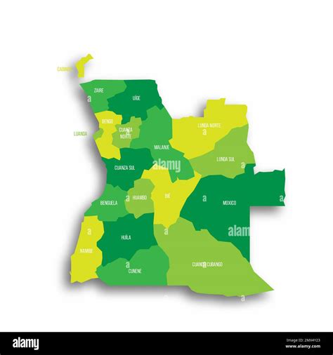 Angola Political Map Of Administrative Divisions Stock Vector Image