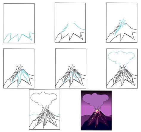 24 Facile et Beau Idées de dessin Volcan Comment dessiner Volcan