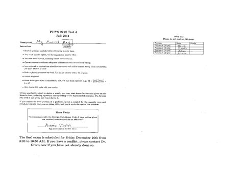 Mid Term With Solution Key Introduction Physics Ii Phys 2212