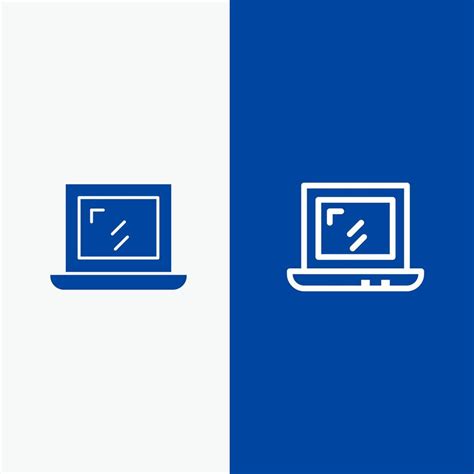 Web Design Laptop Line And Glyph Solid Icon Blue Banner Line And Glyph