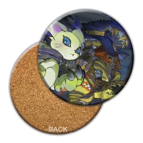 Wizardmon And Tailmon Night Adventures Ceramic Coaster Usagi Draws