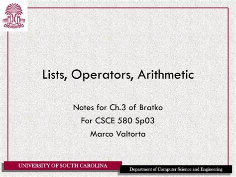 Ppt Lists Operators Arithmetic Powerpoint Presentation Free