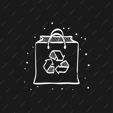 Illustration De Croquis De Doodle Symbole De Recyclage Vecteur Premium