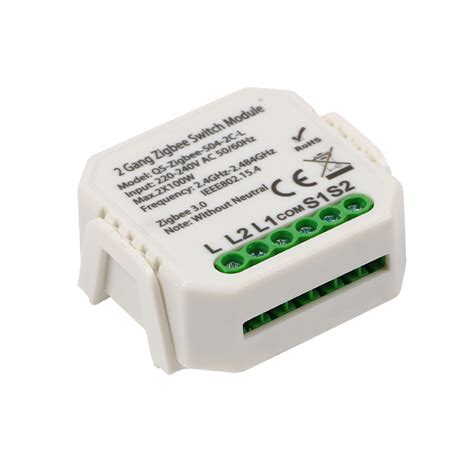 Aihomestyle 2ch Zigbee Switch Module Qs Zigbee S04 2c Lnqs Zigbee
