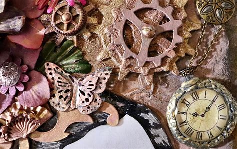 Mixed Media 3d Steampunk Assemblage Artwork 12 X 12 Canvas Etsy