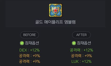 엠블렘 쓸만한거 띄운거같은데 블큐 20개 다른곳에 쓰는게 나을까요 메이플스토리 에펨코리아