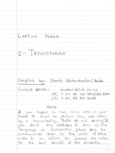 z transforms pdf teaching methods and materials science and mathematics
