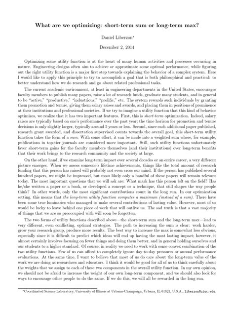 Sum Vs Max Pdf Mathematical Optimization Goal