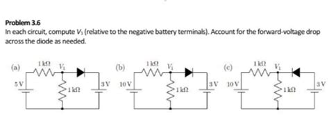solved problem 3 6 in each circuit compute v1 relative to