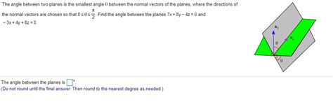 Solved The Angle Between Two Planes Is The Smallest Angle