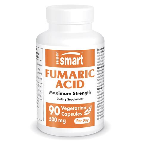 Supersmart Fumaric Acid 500mg Per Day Maximum Strength Natural