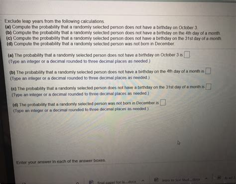 Solved Exclude Leap Years From The Following Calculations
