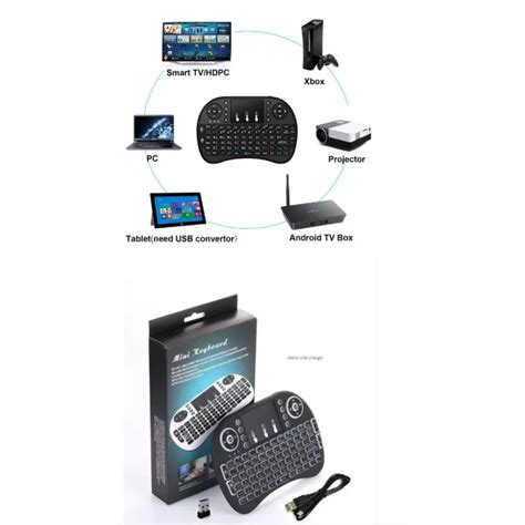 English Original I8 Mini Keyboard 2 4g Wireless Touchpad With 7 Colors Backlight Air Remote 2 4g