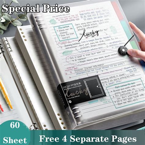 Thicken A5 B5 A4 Loose Leaf Refillable Notebook Shell With Refill Binder Notebook College
