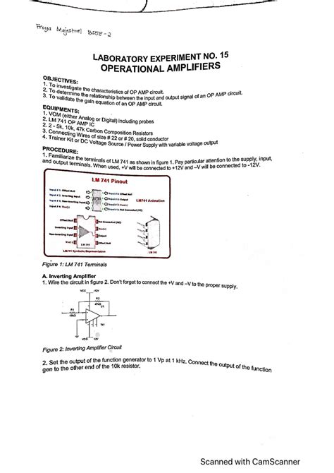 SOLUTION Operational Amplifiers Laboratory Studypool