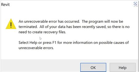 Revit St Rzt Mit Der Meldung Es Ist Ein Fehler Aufgetreten Der