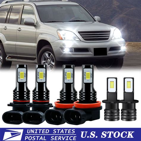 For Lexus Gx470 2003 2009 6000k Led Headlight High Low Fog Lights