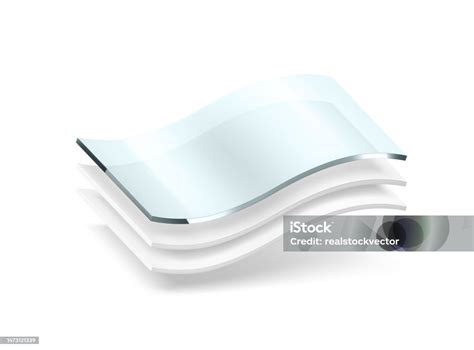 Tiga Lapisan Bergelombang Dengan Bayangan Realistis Lapisan Atas Transparan Ilustrasi Vektor