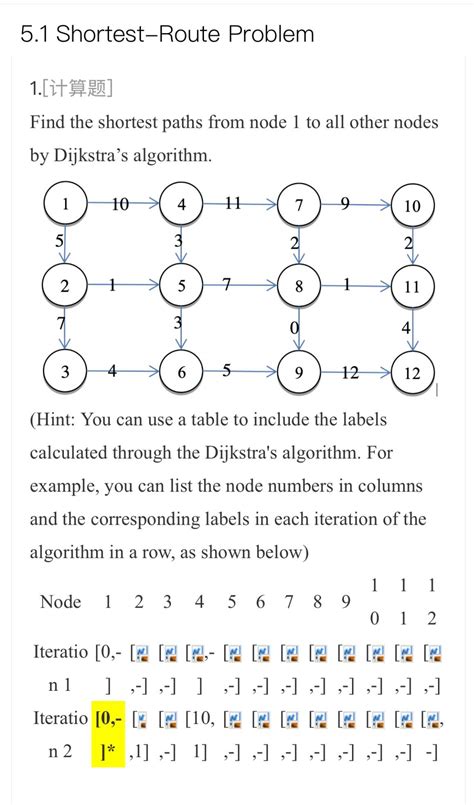 Solved 51 ﻿shortest Route Problem1 计算题 Find The Shortest