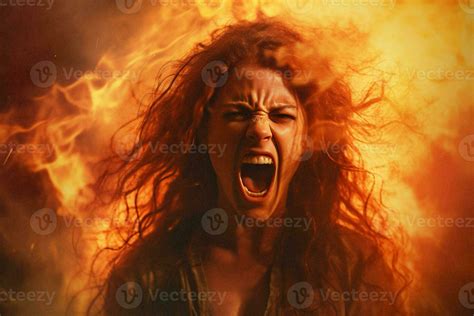 Woman Fireball Beautiful Evil Person Horror Dark Devil Fantasy Gothic
