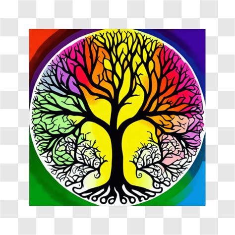 download colorful tree of life with multi dimensionality concept pngs