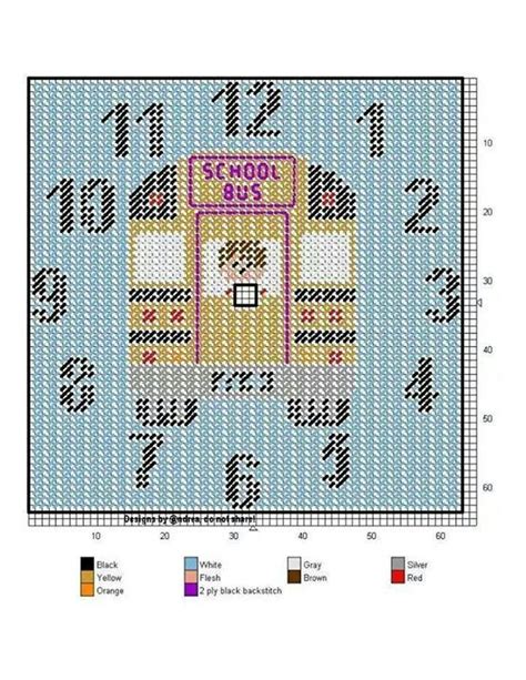 School Bus Plastic Canvas Clock