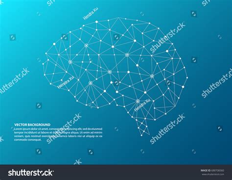 Blue Color Brain Mapping Concept Dots Stock Vector Royalty Free
