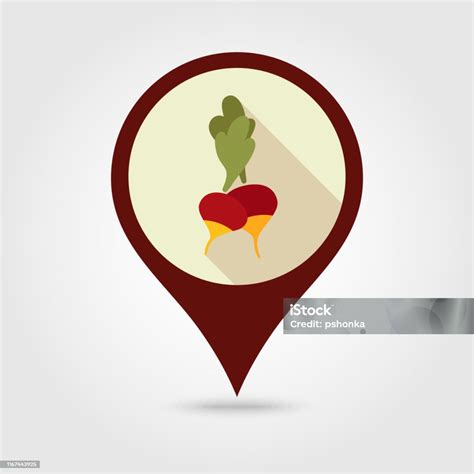 Radish Flat Pin Map Icon Vegetable Vector Stock Illustration Download