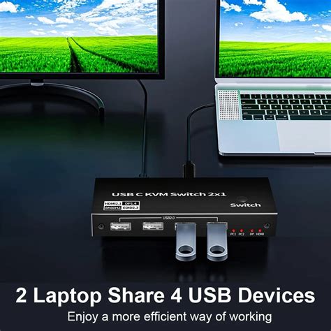 8K Thunderbolt 4 USB C KVM Switch 4k 120hz Fast Charging