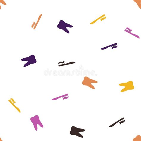 Toothbrush Seamless Flat Vector Pattern Stock Vector Illustration Of