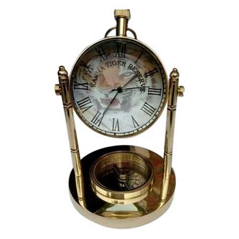 Golden Brass Antique Table Clock At ₹ 650 Piece In Roorkee Id