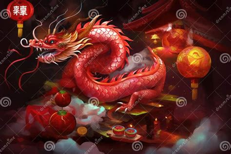 Illustration Of Traditional Chinese Dragon Ai Generated Stock