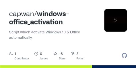 Github Capwanwindows Officeactivation Script Which Activate