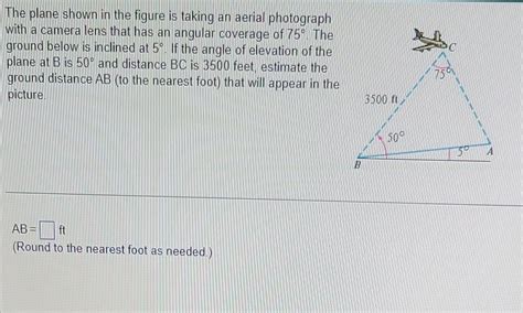 Solved The Plane Shown In The Figure Is Taking An Aerial Chegg