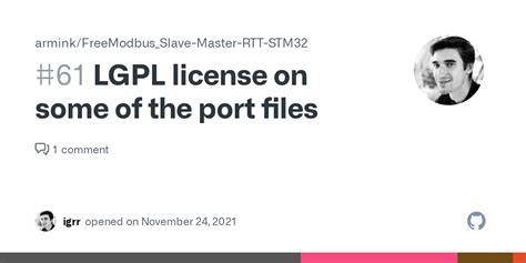 LGPL License On Some Of The Port Files Issue Armink FreeModbus Slave Master RTT STM