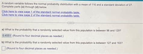 Solved A Random Variable Follows The Normal Probability Chegg