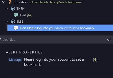 second alert in flow editor not displaying options general wappler