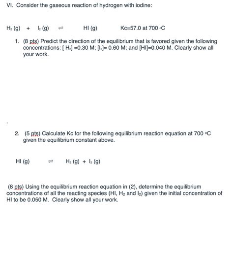 Solved 1 8 Pts Predict The Direction Of The Equilibrium