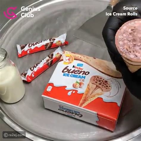 فيديو طريقة تحضير رولات آيس كريم كيندر بوينو رائج