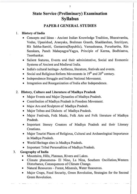 Mppsc Pre Syllabus 2024 In English Dawonlod Now Quizgk