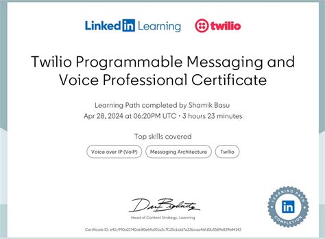shamik basu on linkedin just completed the twilio programmable