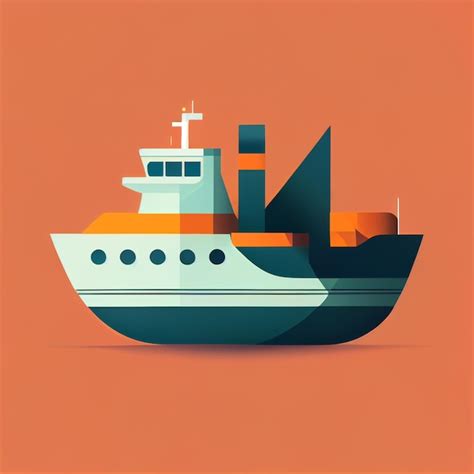 Premium Ai Image Illustration Of A Ship With A Cargo Container On The Front Generative Ai