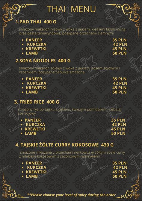 Carta Del Restaurante Paneer Rumia